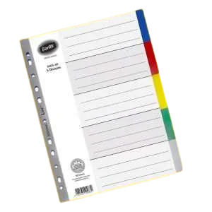 Bantex Polyprop File Dividers A4 – 5 Colours - Krif Ghana Limited